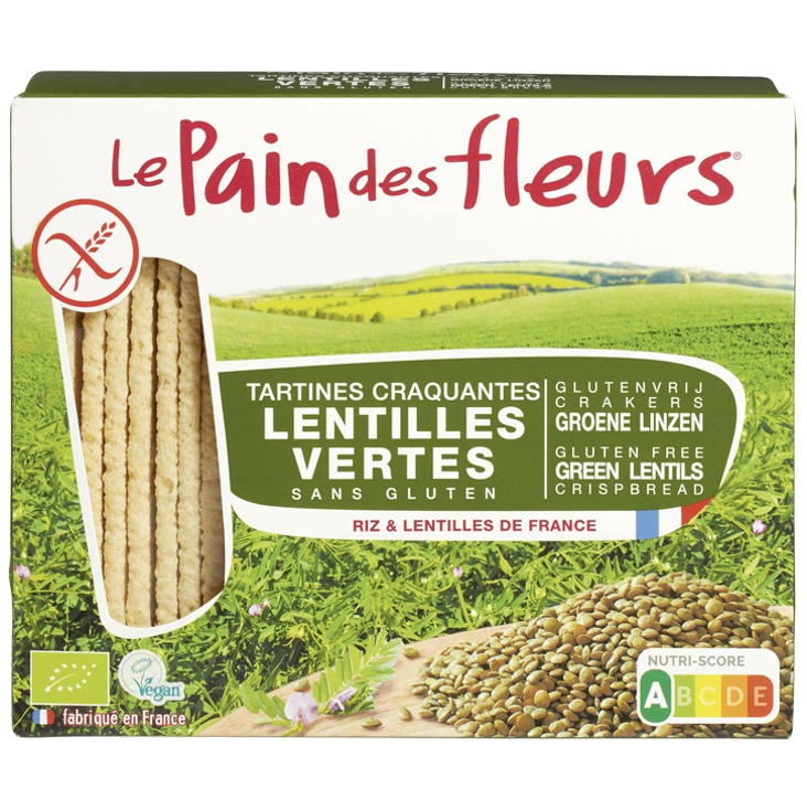 Glutenvrije crackers groene linzen - Le Pain des Fleurs - 150 g - De ...
