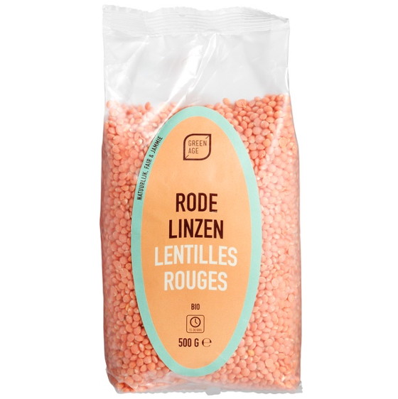 Rode linzen - GreenAge - 500 g - De Bosmantel